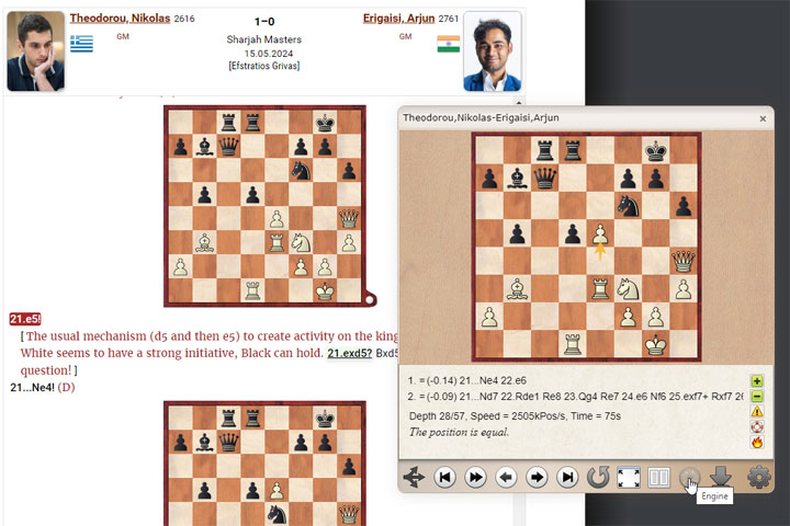 Grivas analizando la partida en la que Theodorou derrotó a Erigaisi en ...