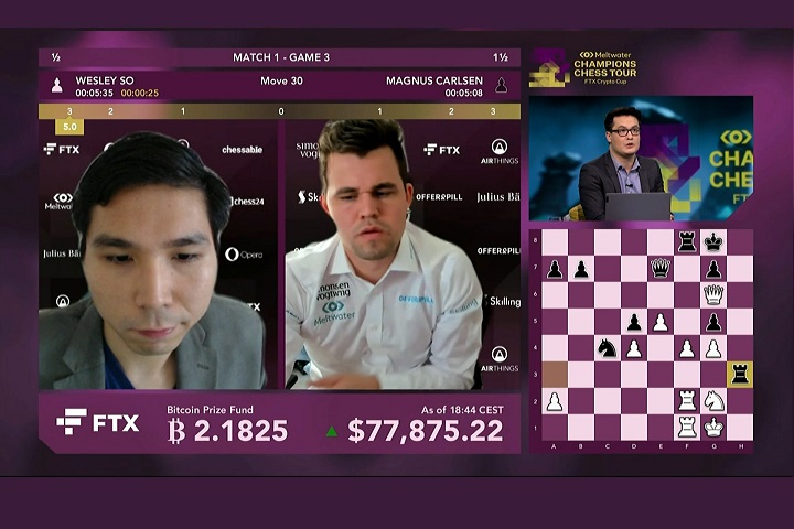 FTX Crypto Cup, final (1): Wesley So vs. Magnus Carlsen | ChessBase