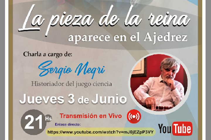 Charla Sergio Negri: la pieza de la Reina aparece en el Ajedrez | ChessBase